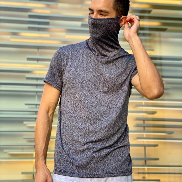 aeon | Shirts | New Mens Short Sleeve Shirt With Built In Mask | Poshmark